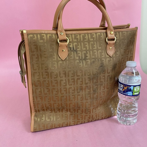 Louis Feraud | Bags | Louis Fraud Paris 8s Vintage Bag Fabric Logo Tote ...